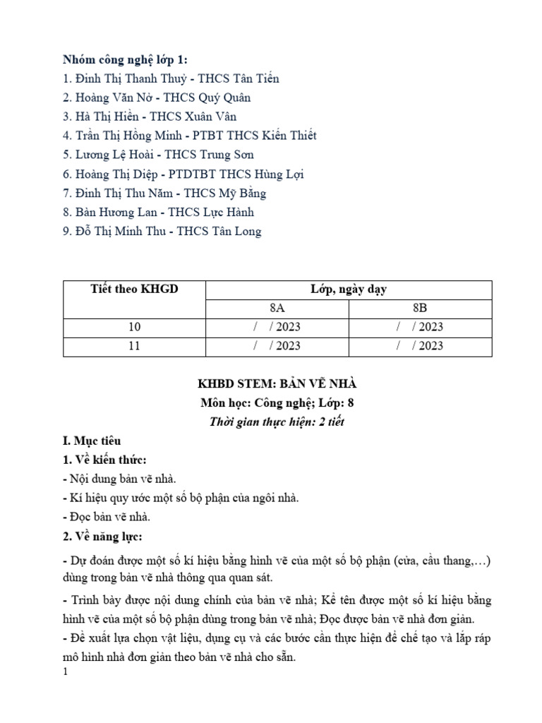 STEM CN8 Bản vẽ nhà | PDF