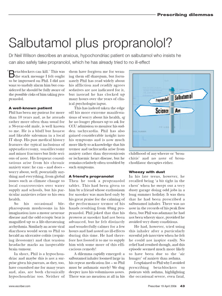 Salbutamol Plus Propranolol | PDF | Asthma | Diseases And Disorders