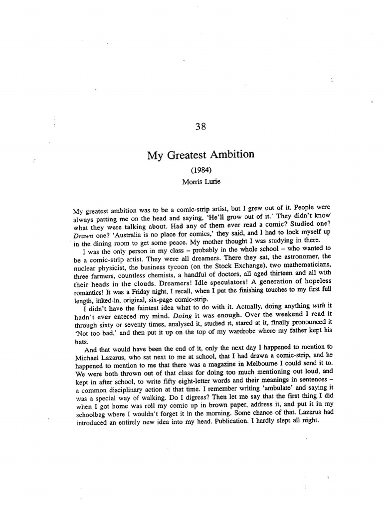 My Greatest Ambition | PDF