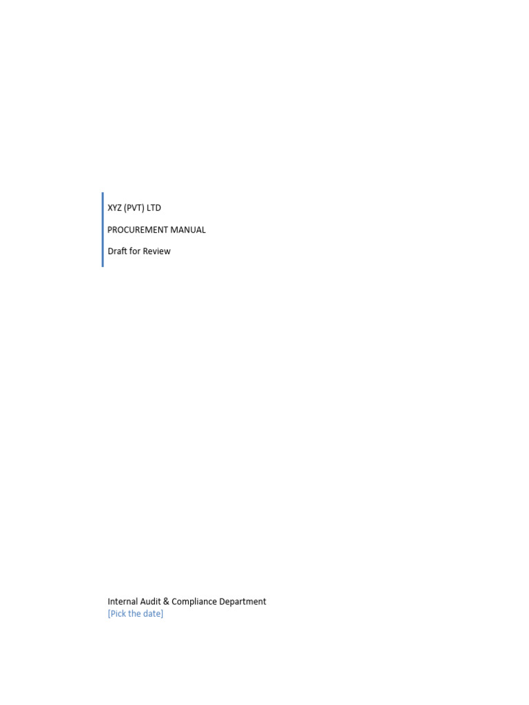 Sample Purchase Manual and Procedures | PDF | Procurement | Supply Chain