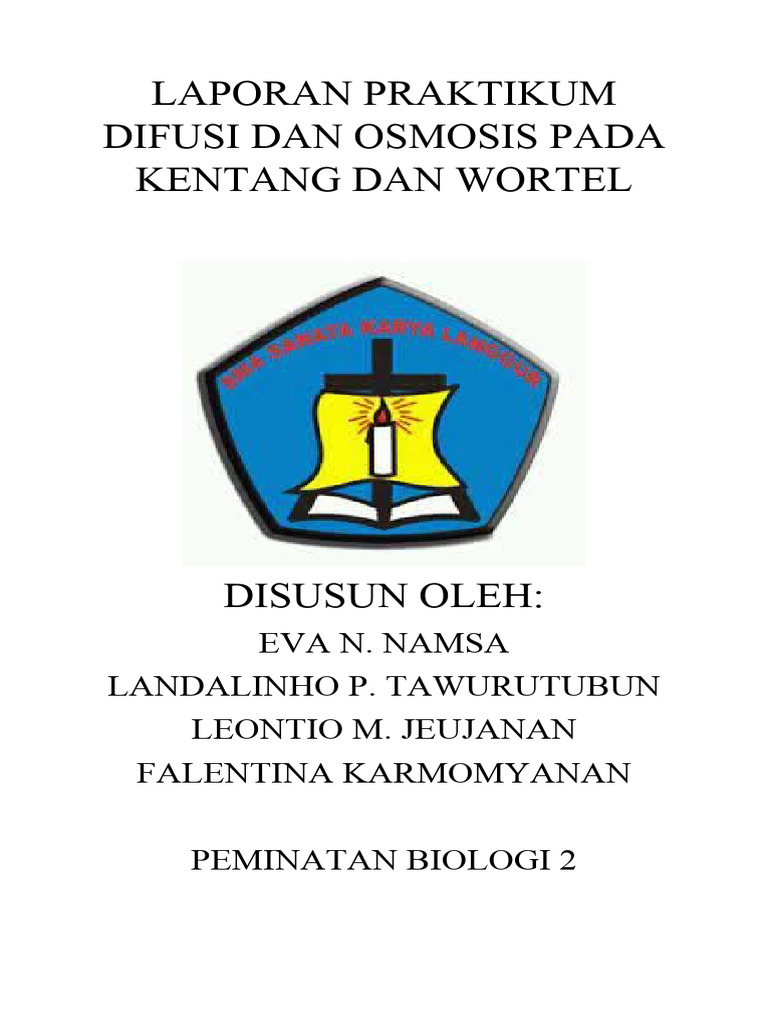 Laporan Praktikum Difusi dan Osmosis | PDF | Sains & Matematika