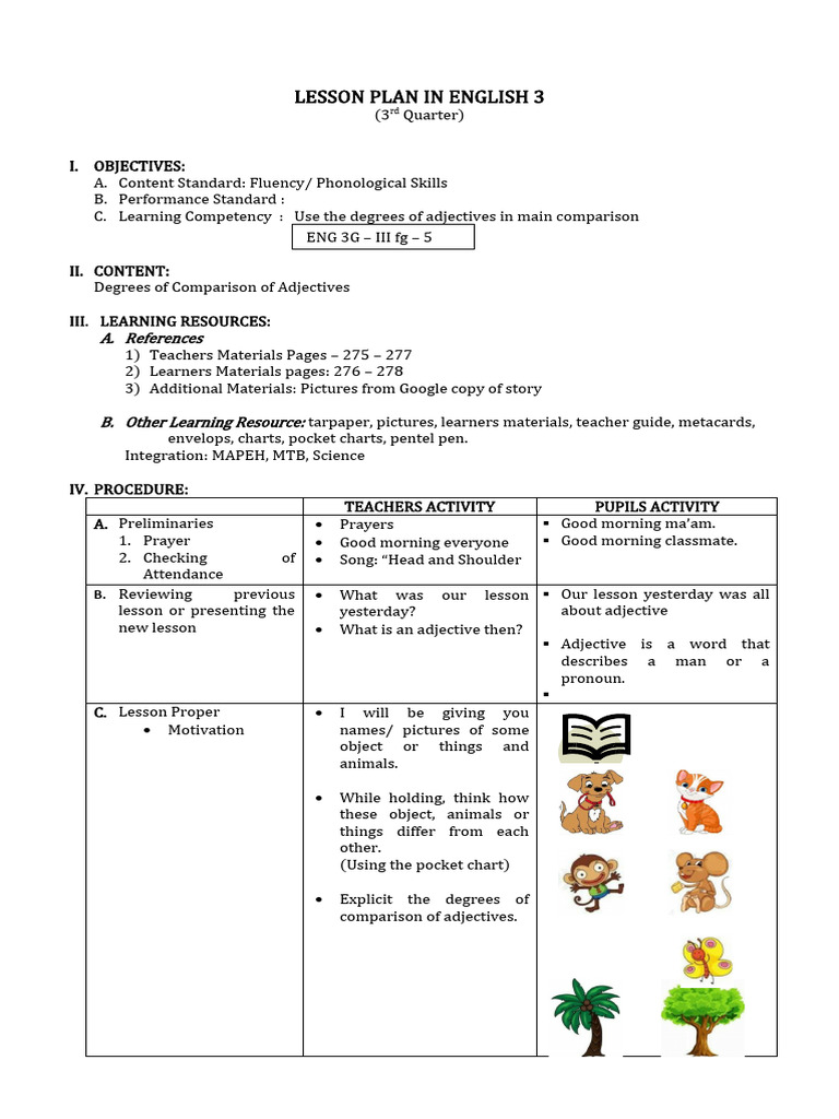 Lesson-Plan English 1 | PDF