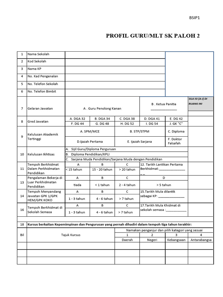 Borang Profil Guru Pdf