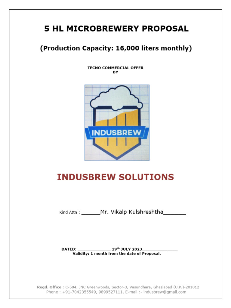 5 HL Microbrewery Proposal | PDF | Brewing | Fermented Drinks