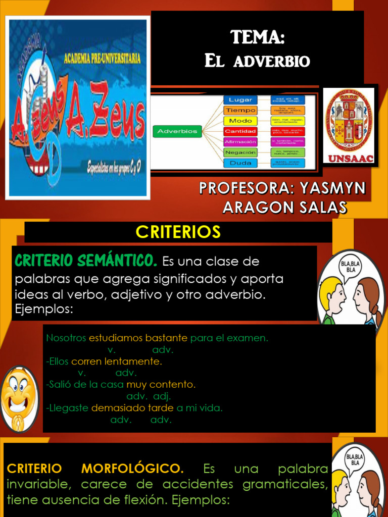 Clasificación y Uso del Adverbio | PDF | Adverbio | Palabra