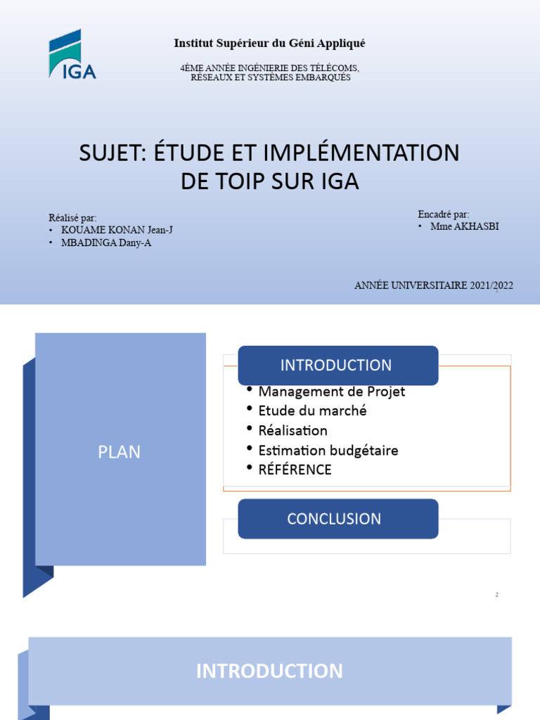 Implémentation ToIP à l'IGA | PDF | séance d'initiation au protocoles | Électronique
