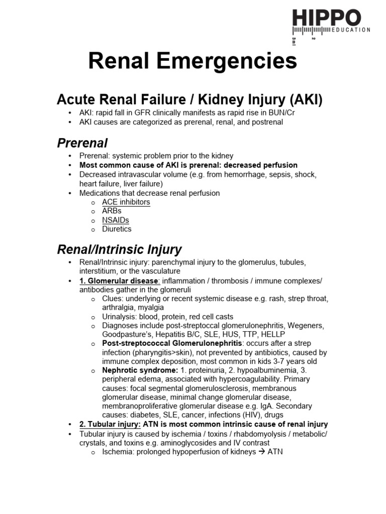 Hippo EM Board Review - Renal & GU Written Summary | PDF | Urinary ...