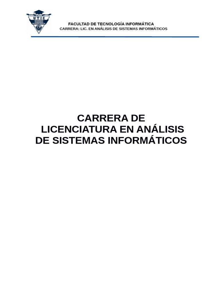 Lic. en Análisis de Sistemas Informáticos | PDF | Informática | Matemáticas