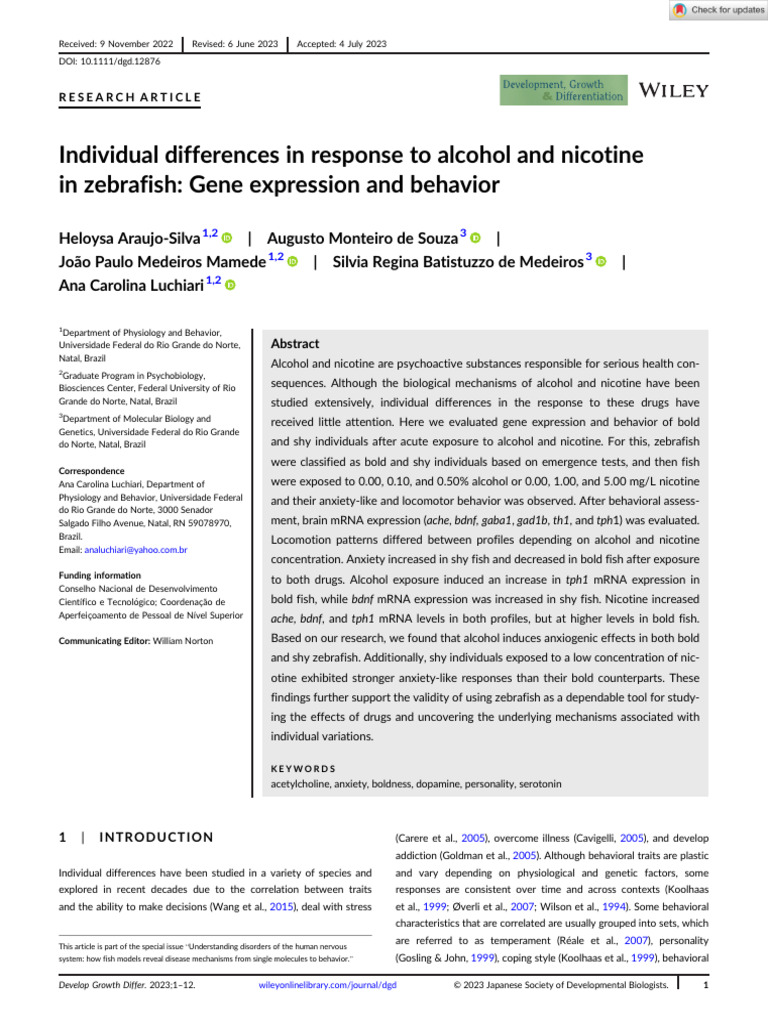 2023 - Araujo Silva - Individual Differences in Response To Alcohol and ...