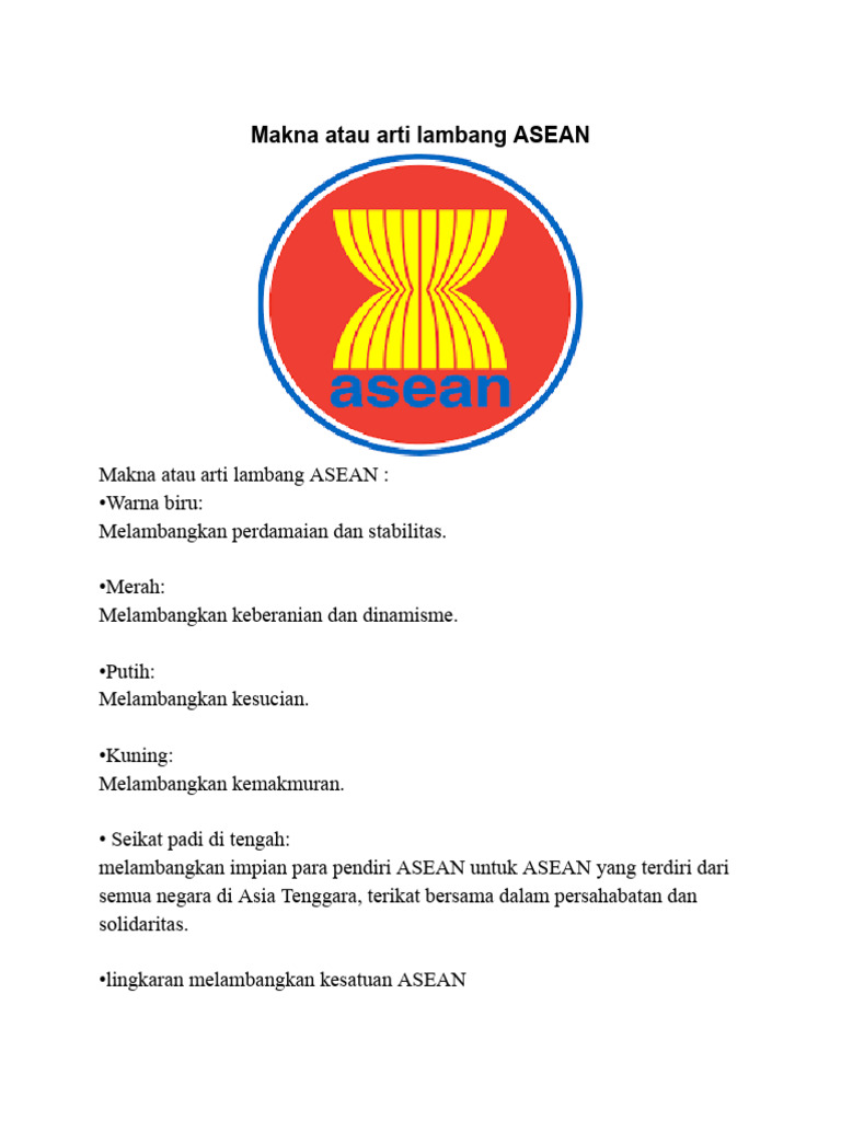 Makna Lambang ASEAN: Simbol dan Warna | PDF