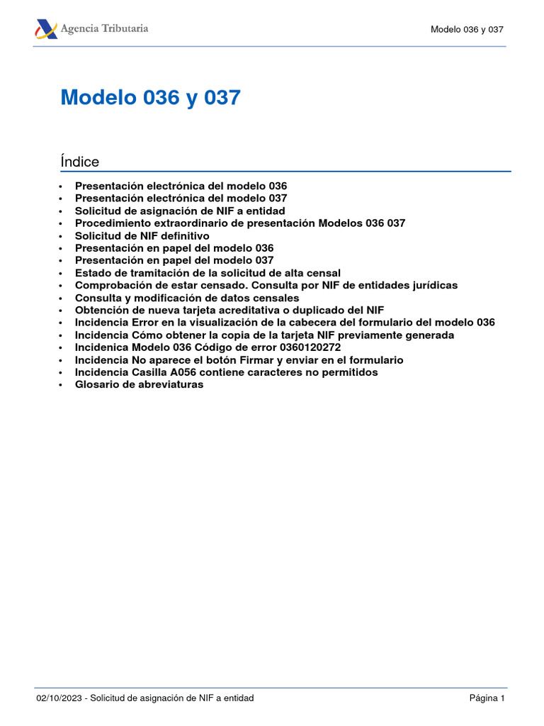 Modelo 036 y 037 | PDF