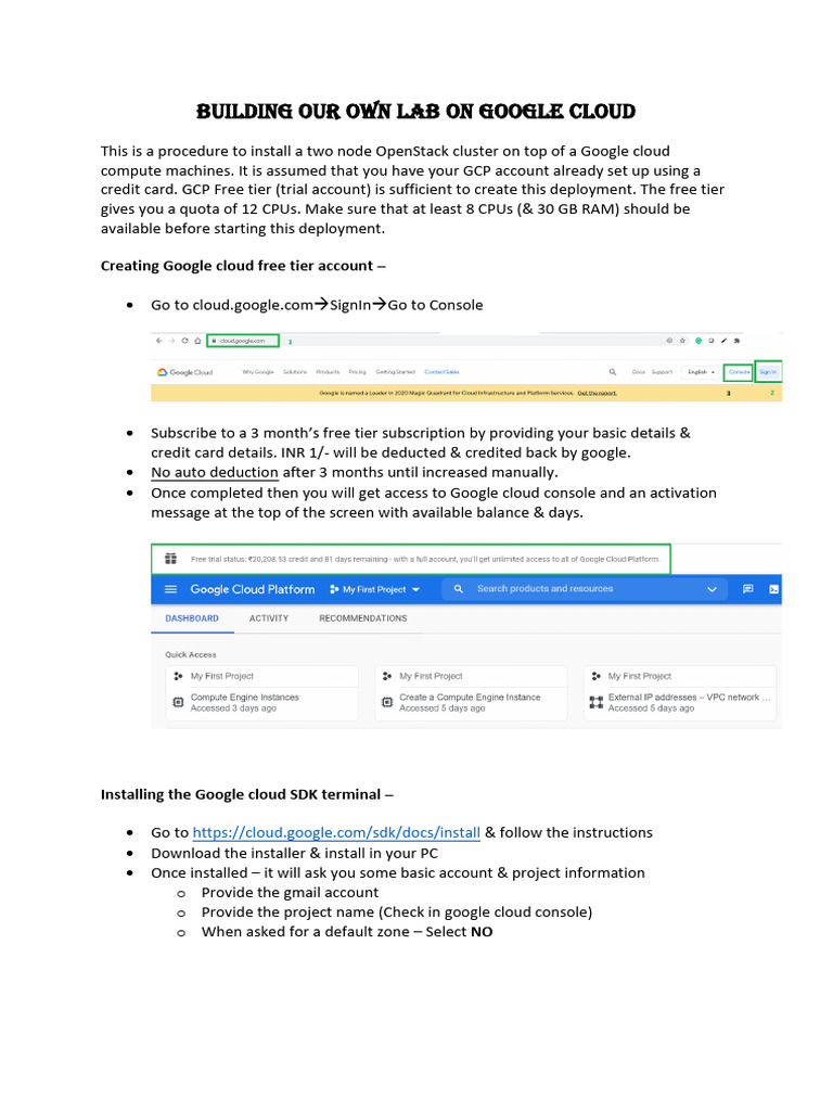 Deploying Openstack Lab On Gcp V3 Pdf Secure Shell Open Stack