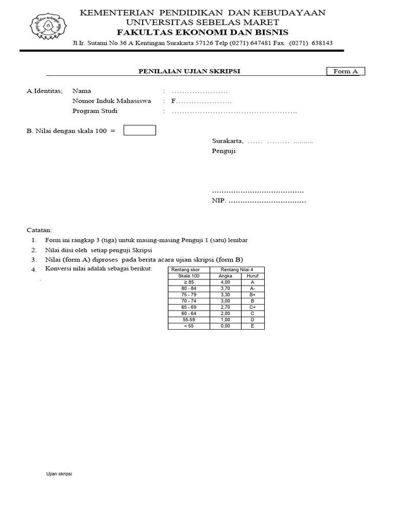 Form Uji Skrip | PDF