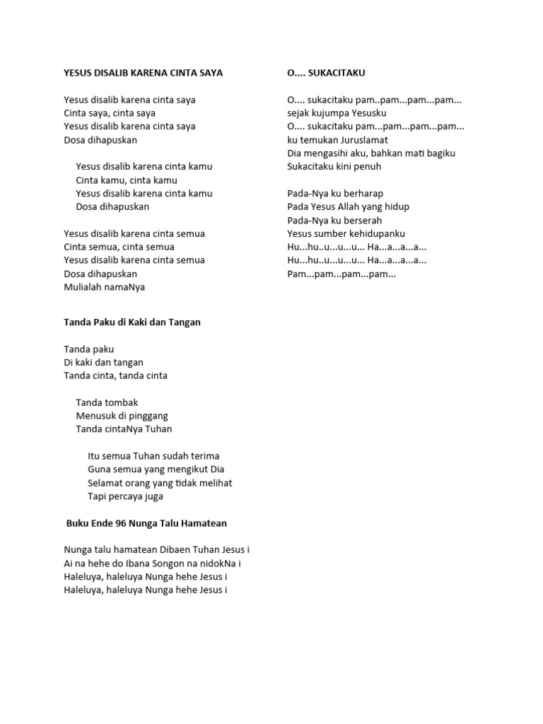 Lirik Lagu Juma Agung Dan Paskah | PDF