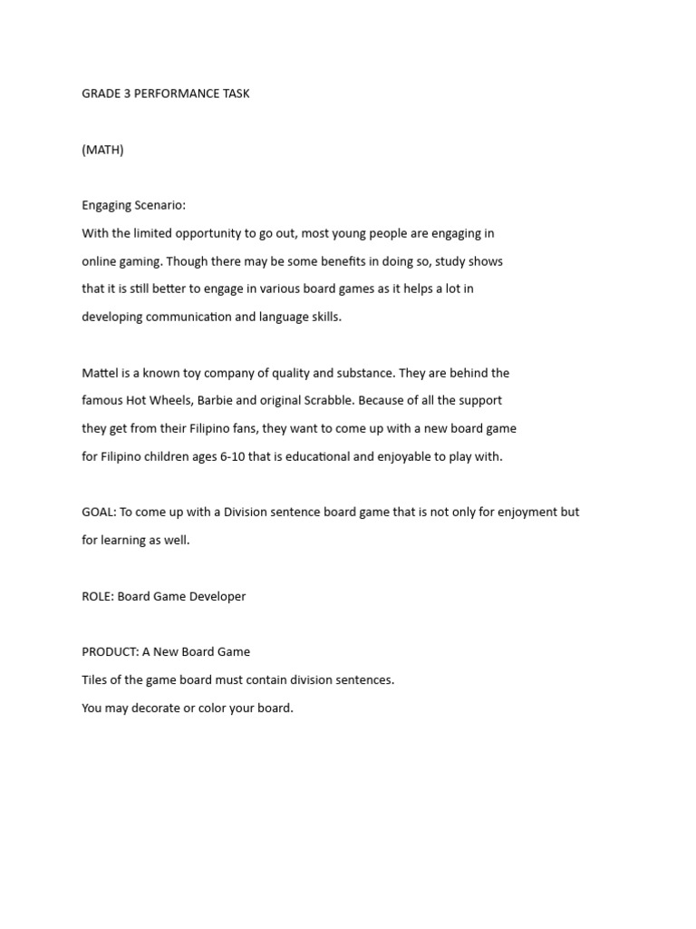 Peta in Math 3 Boardgame | PDF