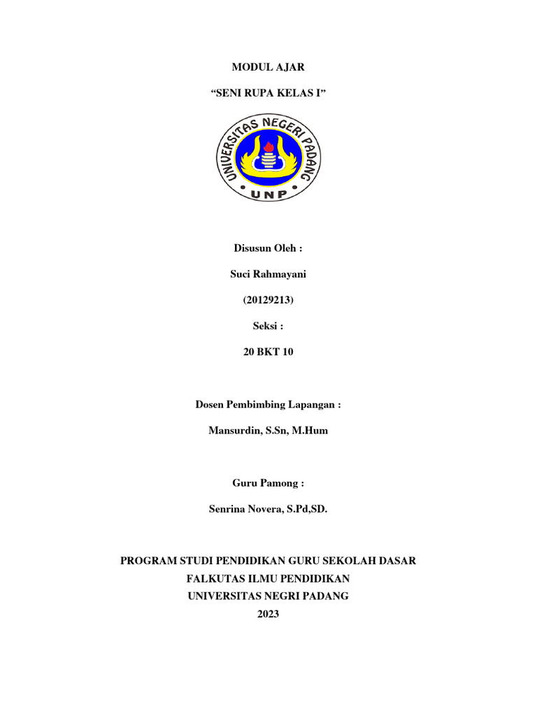 Modul Ajar Seni Rupa KLS 1 | PDF