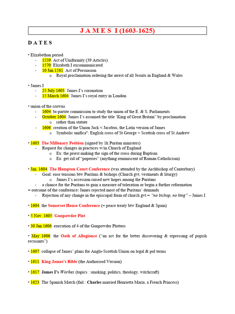 James I | PDF | James Vi And I | Gunpowder Plot