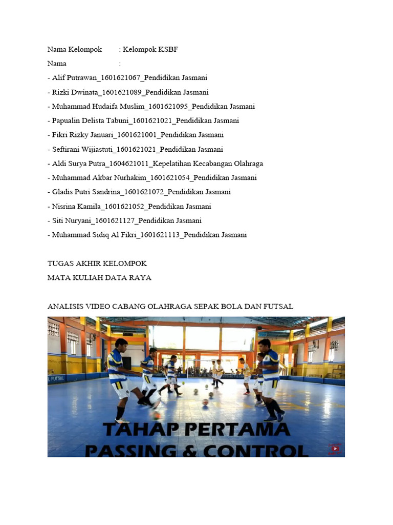 Data Raya Kelompok KSBF | PDF