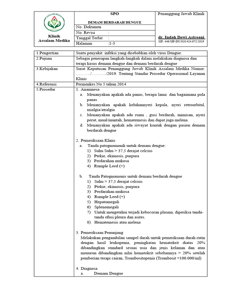 SPO Demam Berdarah Dengue | PDF