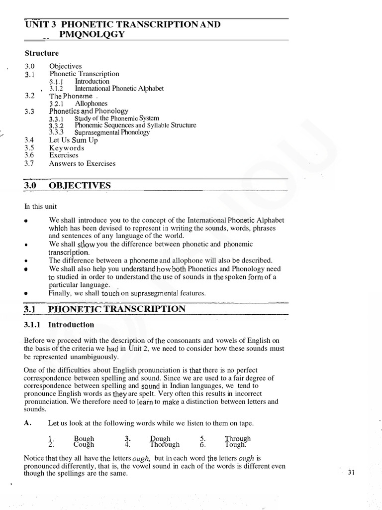 Unit 3 | PDF | Phoneme | Linguistics