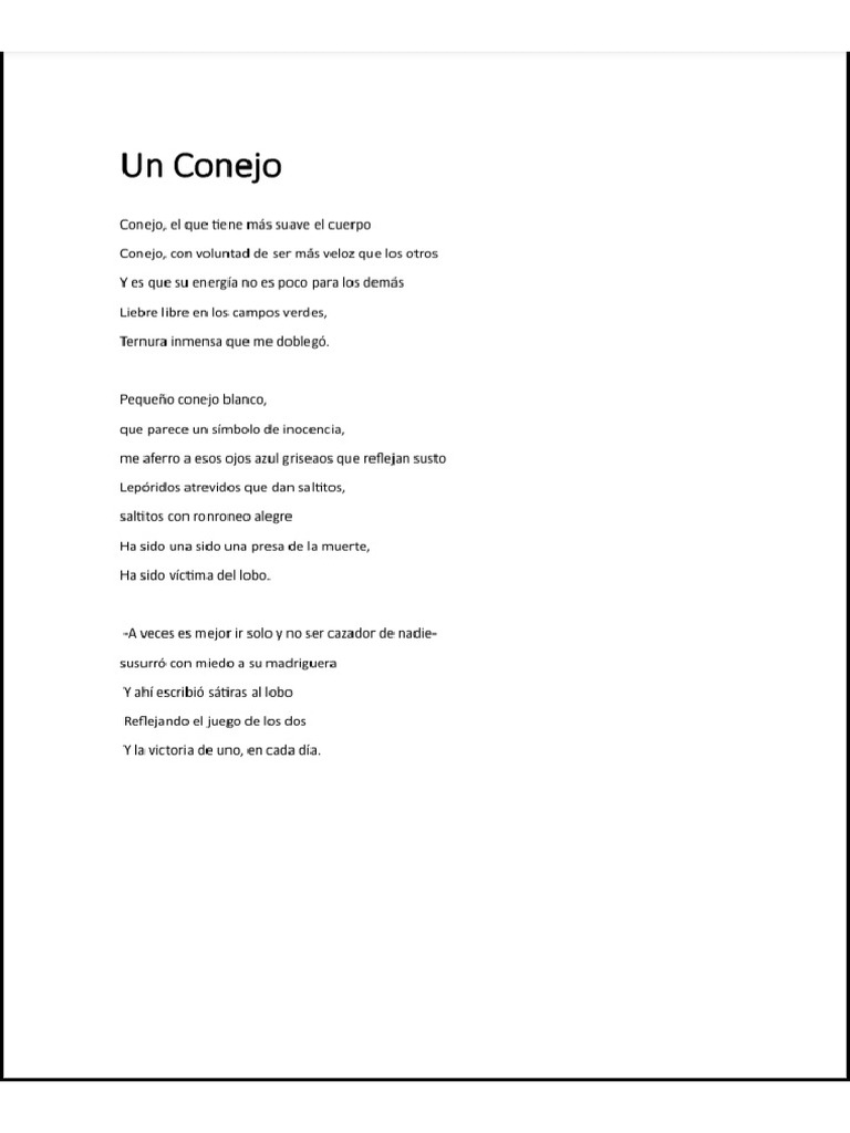 Poema Conejos | PDF