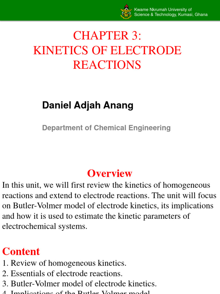 Chapter 3 Kinetics of Electrode Reactions | Download Free PDF ...