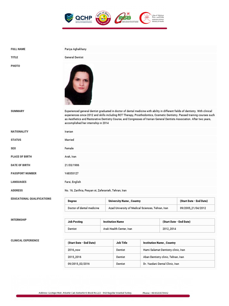 Resume - Pariya Aghakhany | PDF