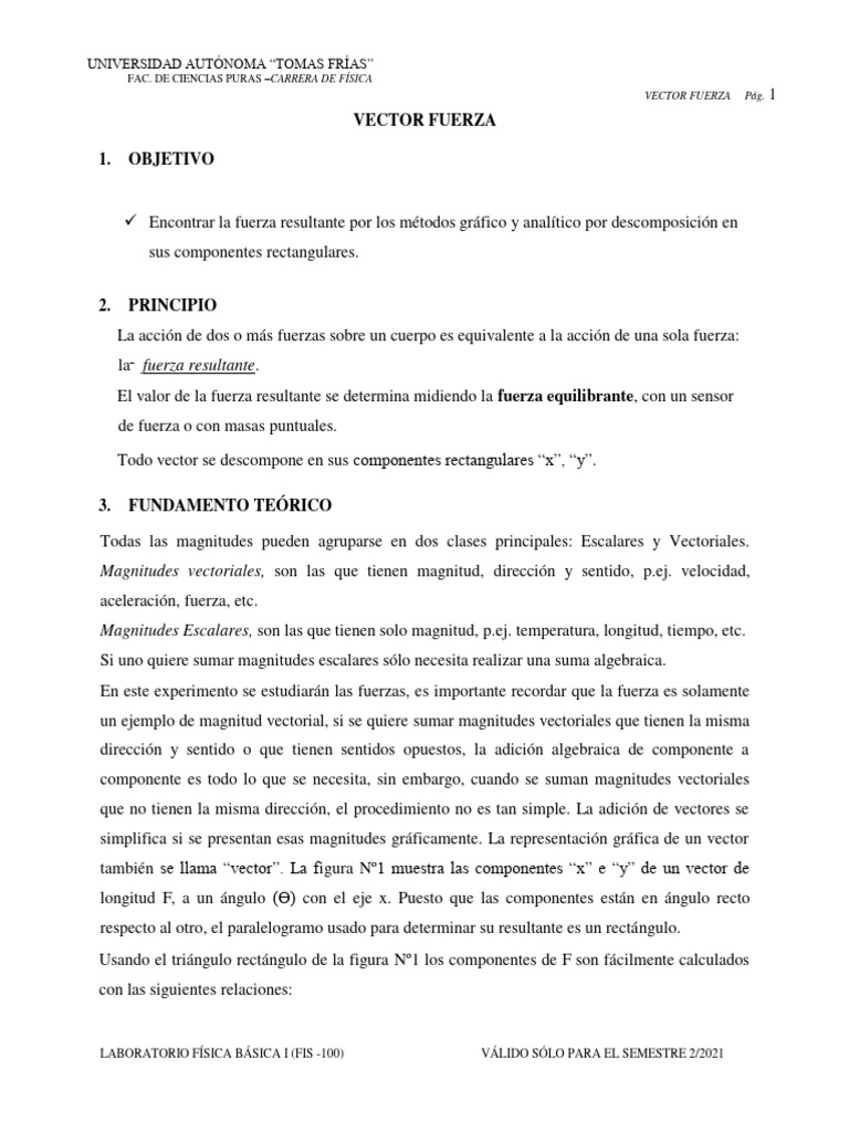 02 - Vector Fuerza-2021 | PDF | Vector Euclidiano | Fuerza