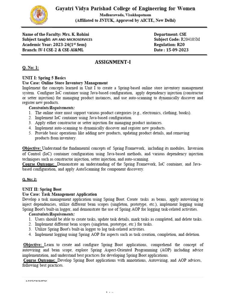 MID 1 Assignment | Download Free PDF | Spring Framework | Programming Paradigms