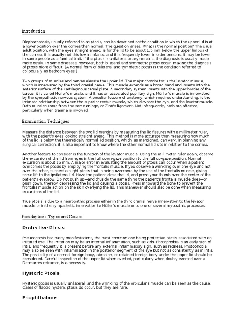 Blefaroptosis | PDF | Ophthalmology | Medical Specialties