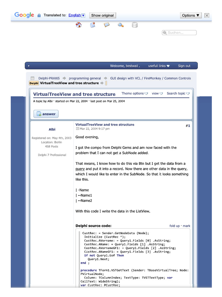 Delphi Virtualtreeview And Tree Structure Delphi Praxis Pdf 