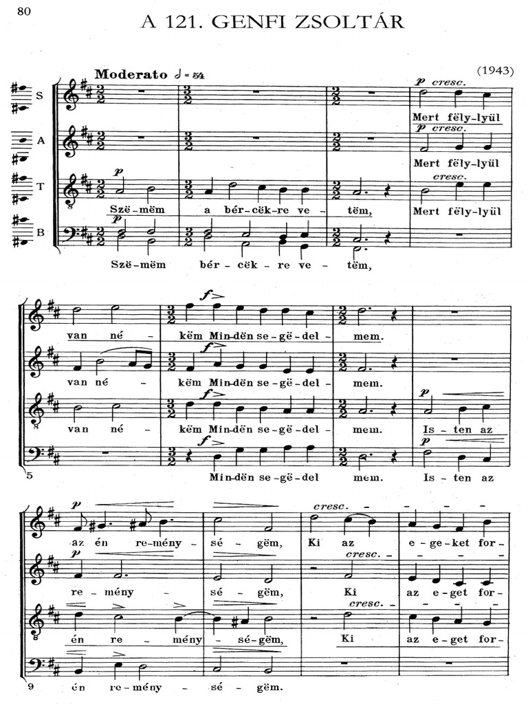 Kodály - 121. Genfi Zsoltár | PDF
