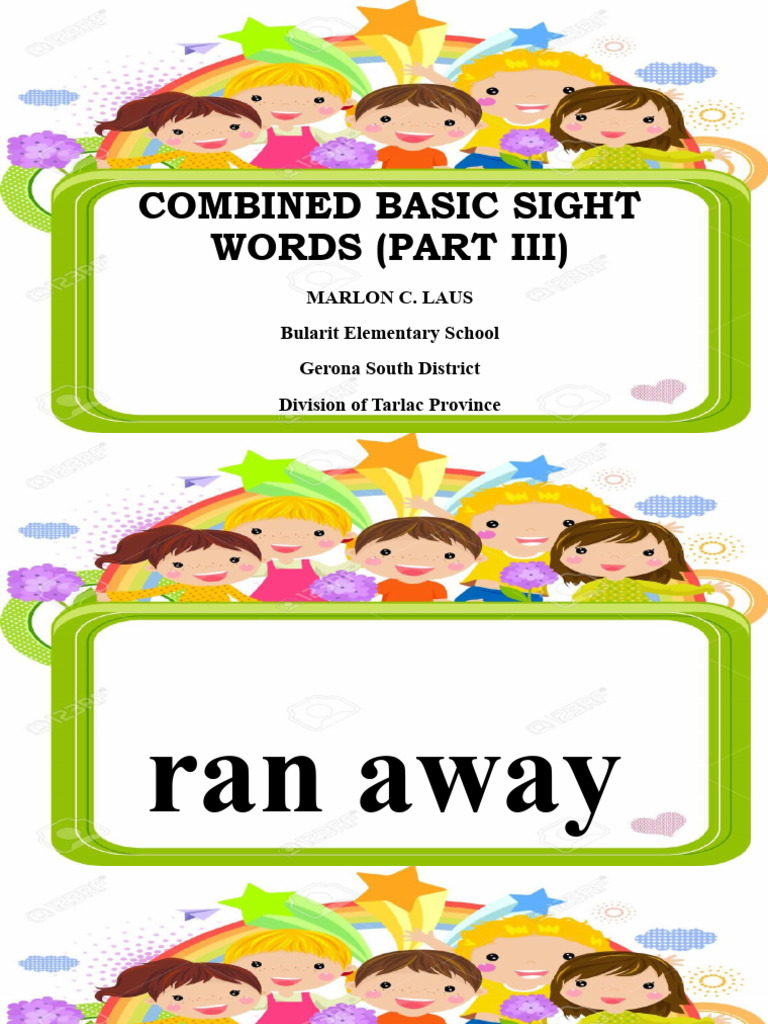 Combined Basic Sight Words Grade 4 (Part III) | PDF