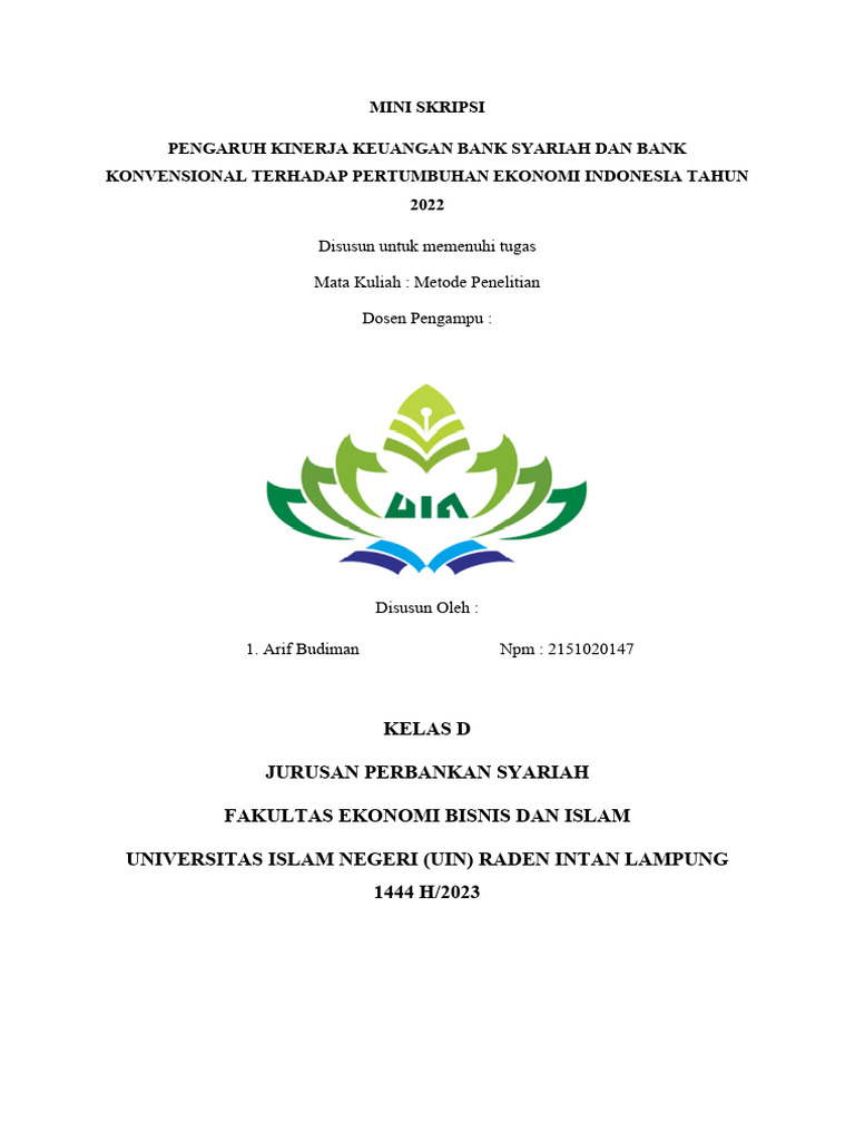 Mini Skripsi Arif Budiman | PDF Mini Skripsi Arif Budiman | PDF