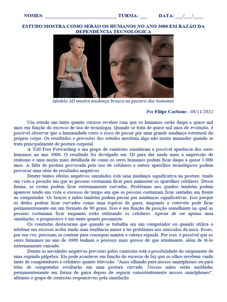 Humanos Nos Anos 3000 | PDF | Science | Humano