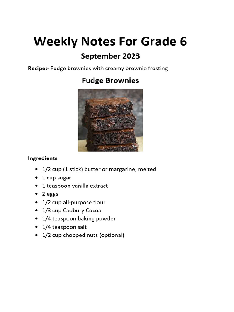 Weekly Notes For Grade 6 | PDF | Pound (Mass) | Pint