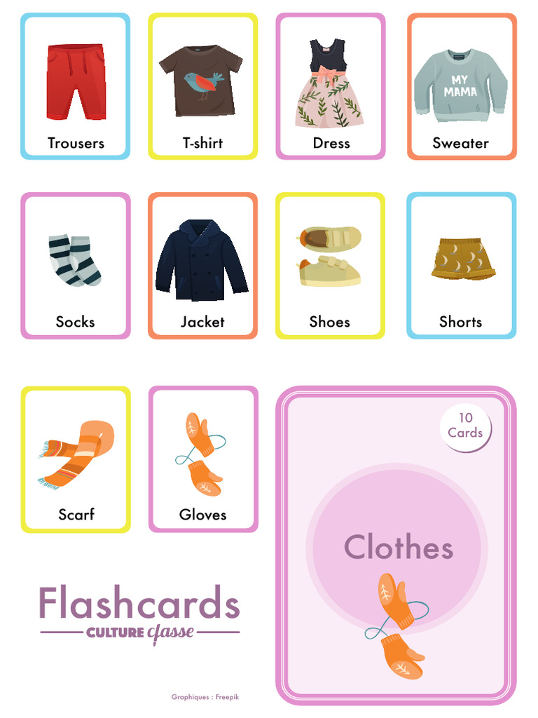 Flashcards Clothes | PDF