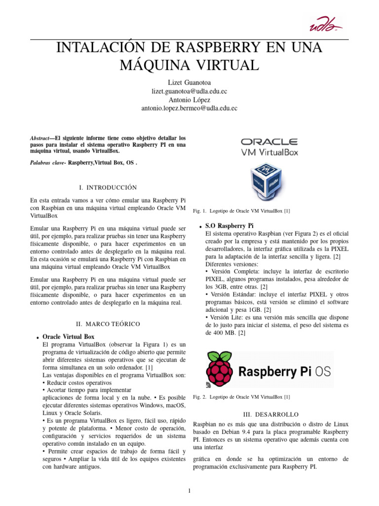 Informe Raspberry | PDF | Raspberry Pi | Máquina virtual