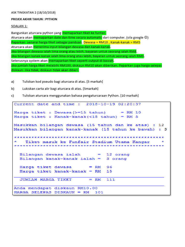 Ask t2 Python Projek Akhir Tahun | PDF