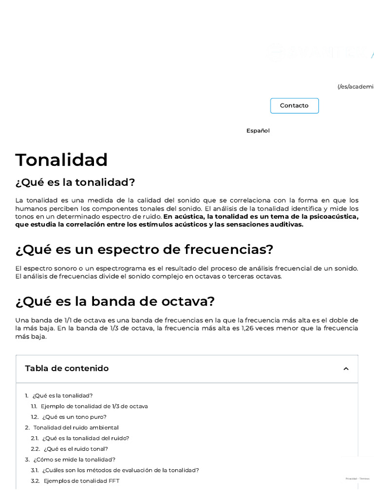 Guía de Tonalidad y Psicoacústica | PDF | Sonido | ruido