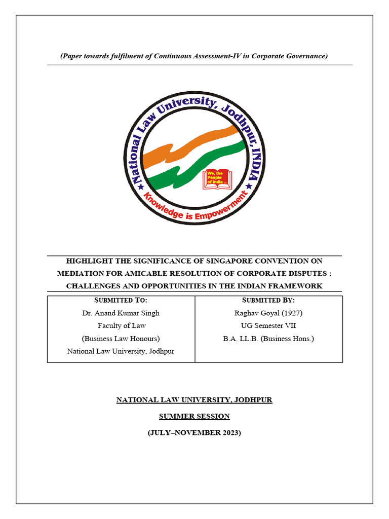 CG Assignment Ca4 | PDF | Mediation | Arbitration