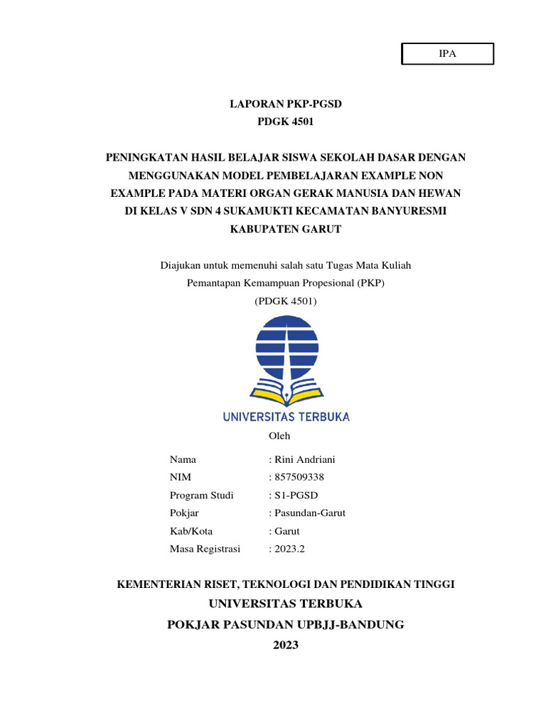 Cover Lembar Daftar | PDF