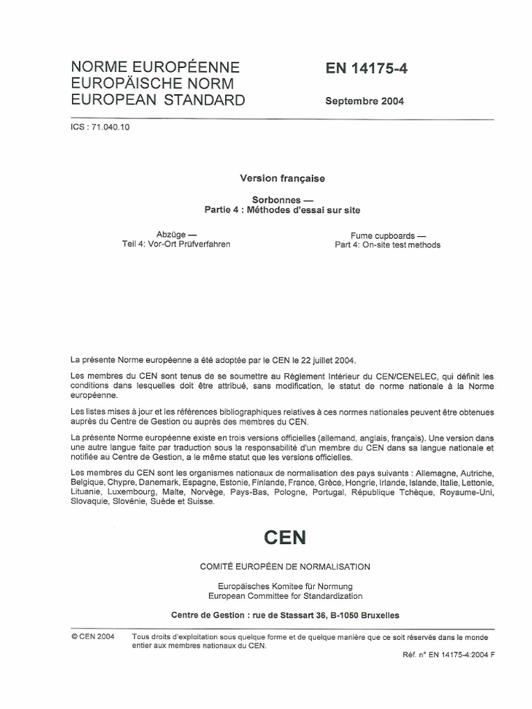 En 14175-4 - 2004 | PDF