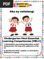 Kindergarten Learning Activity Sheet Q3 Week5 | PDF