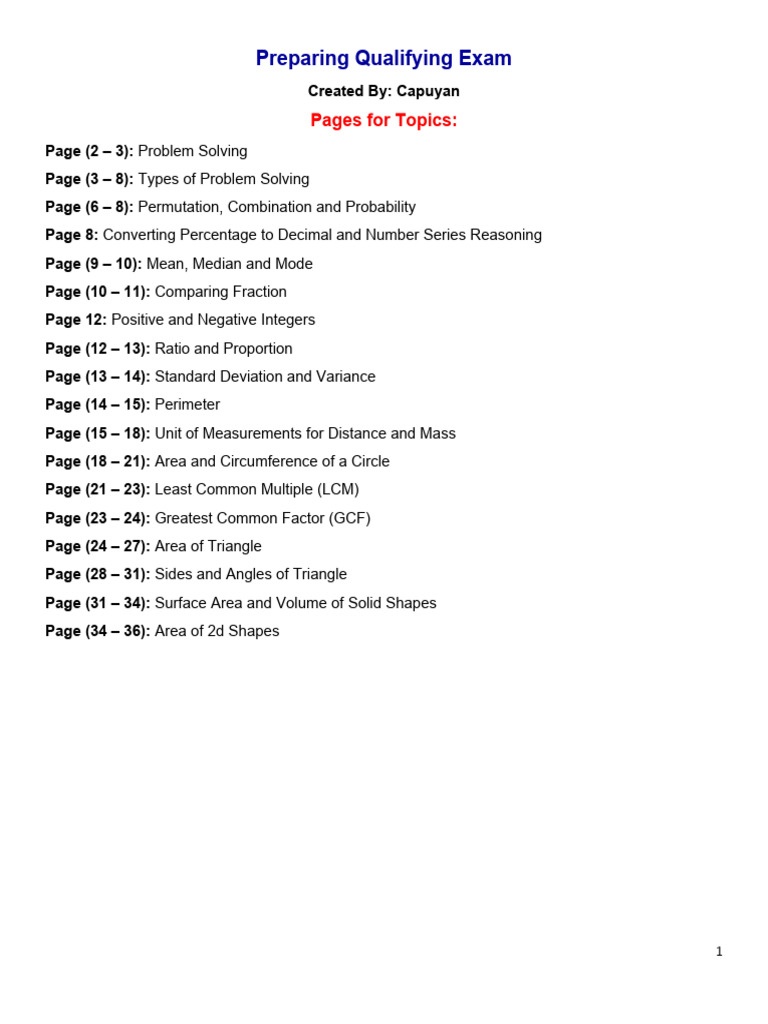 Preparation-For-Qualifying-Exam Math | PDF | Area | Mathematics