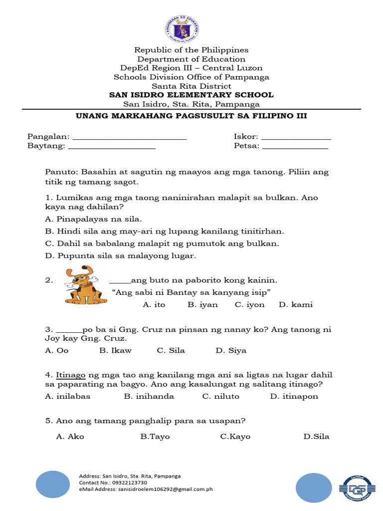 FILIPINO Grade 3 | PDF