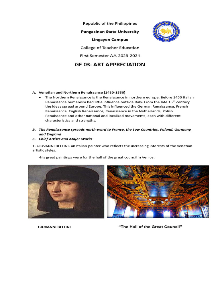 Venetian and Northern Renaissance Art | PDF