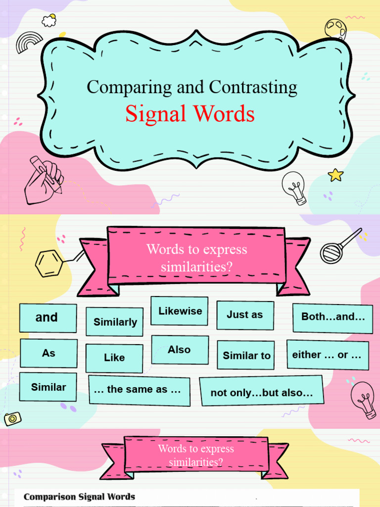 Comparing and Contrasting - Signal Words | PDF