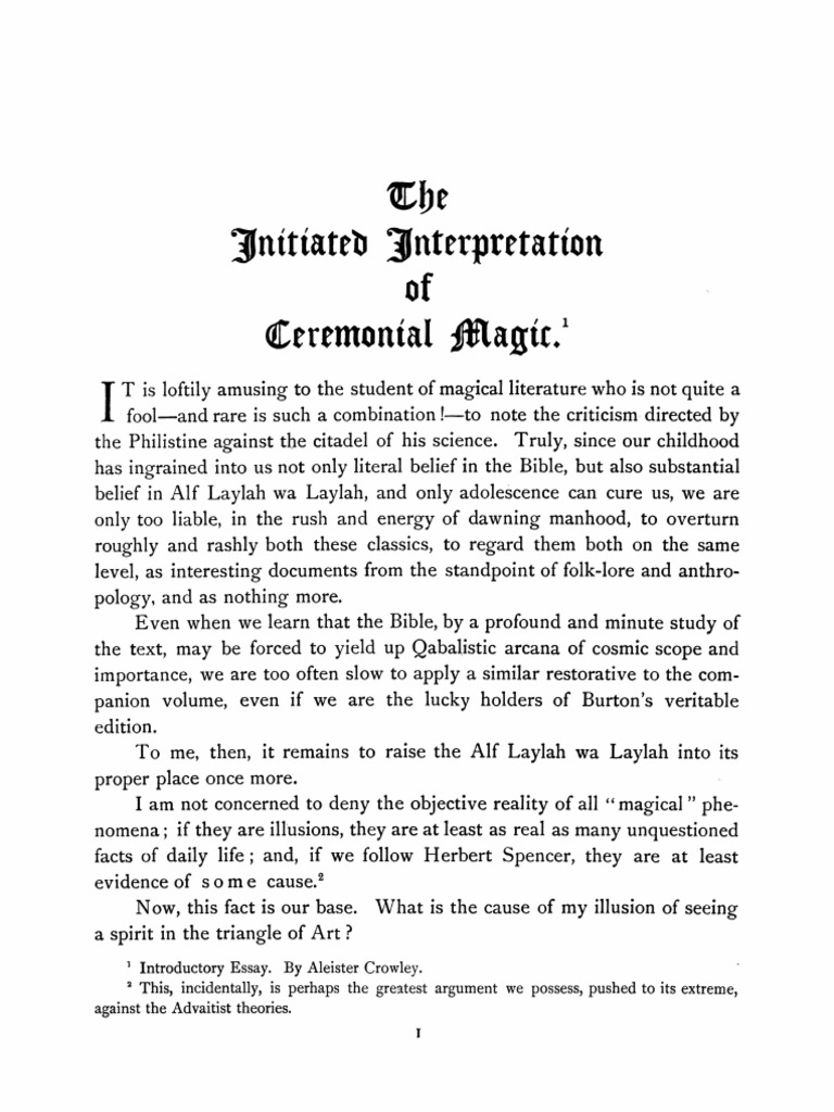 The Initiated Interpretation of Ceremonial Magic | PDF