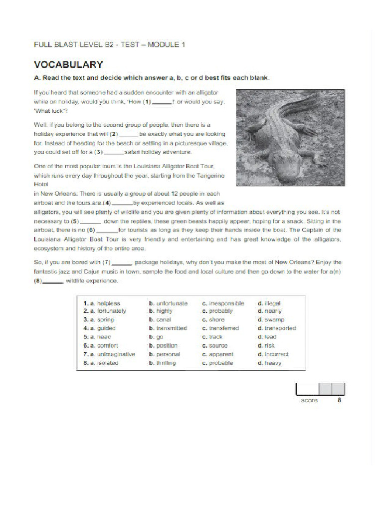 Test B1 - Module 1 | PDF
